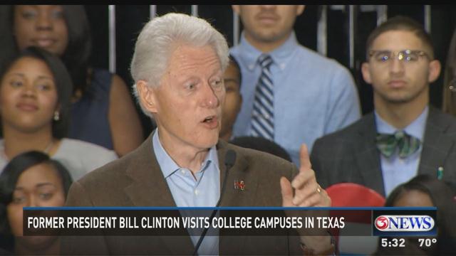 Former President Bill Clinton Visits College Campuses in Texas | kiiitv.com