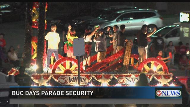 Buc Days Illuminated Night Parade Security | kiiitv.com